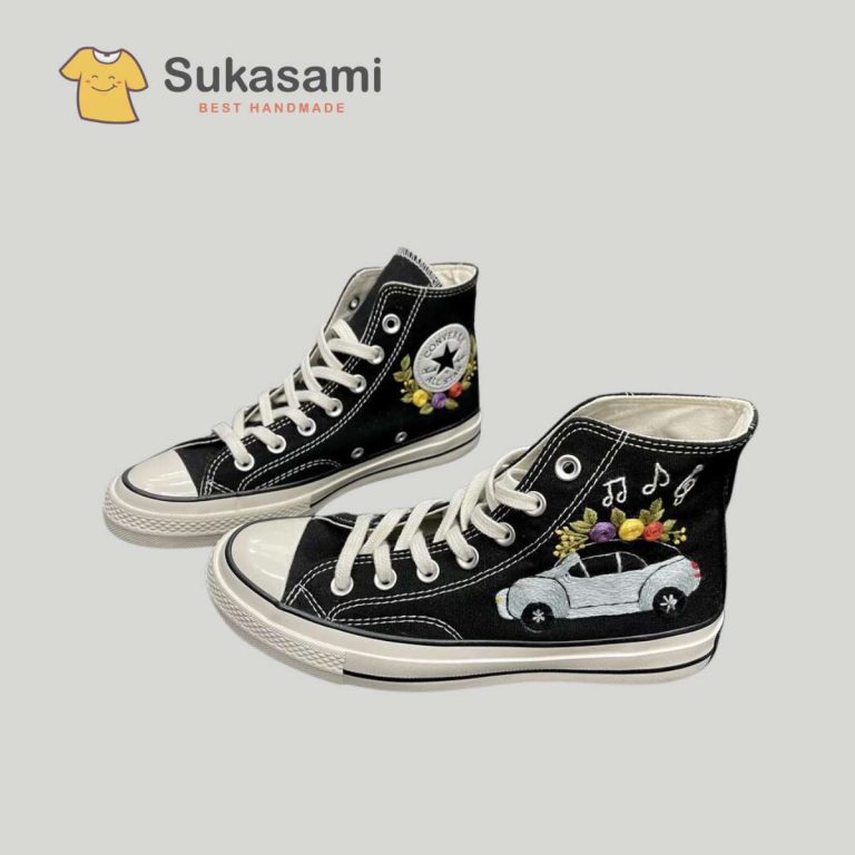 Custom Embroidered Converse High Tops Chuck Taylor 1970s/ Volkswagen ...